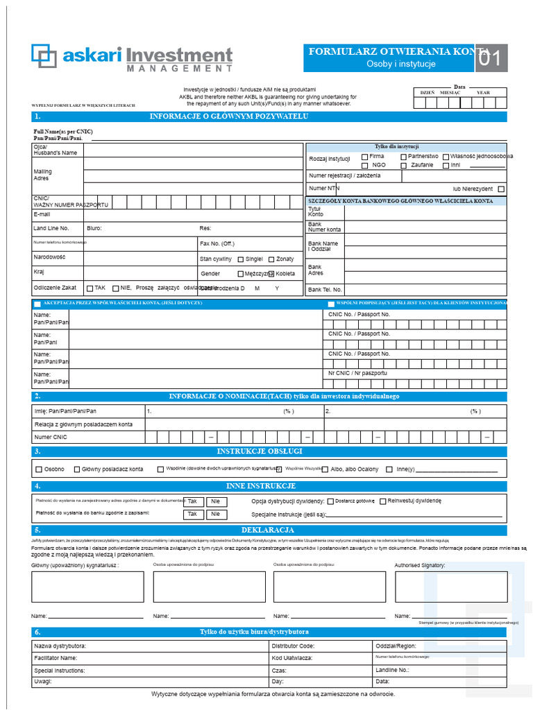 Formularz Otwarcia Konta | PDF