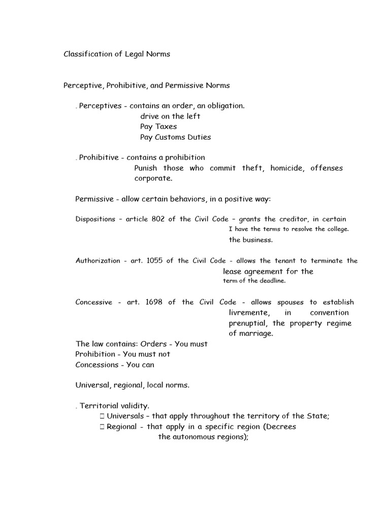 Classification of Legal Norms | PDF | Common Law | Justice