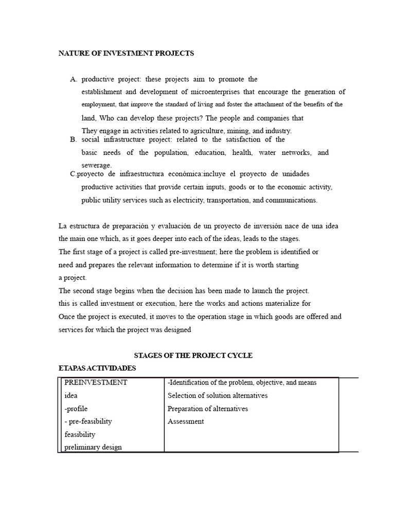 Nature of Investment Projects | PDF | Credit | Finance & Money Management