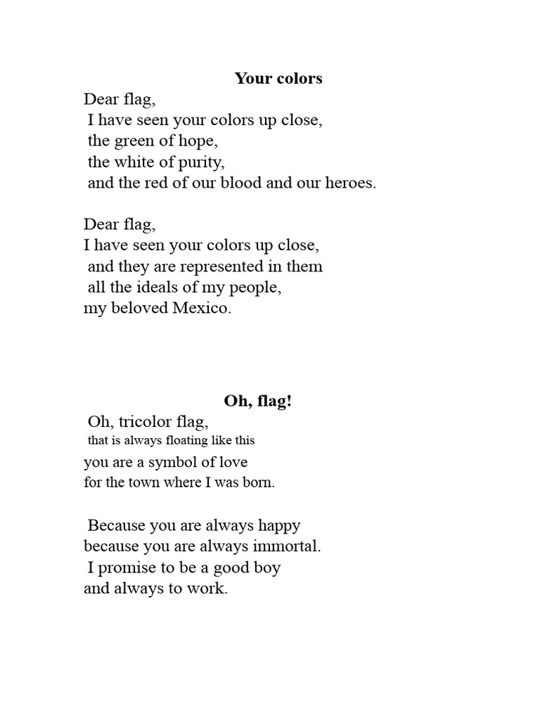 Poetry To The Flag | PDF