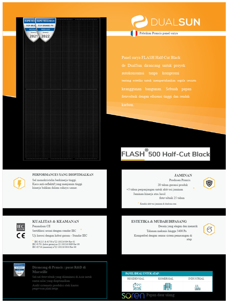 Panel Surya FLASH Half-Cut DualSun | PDF