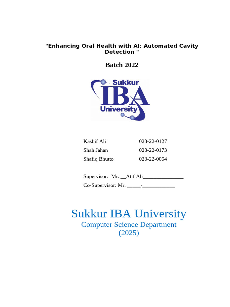 Project Proposal Sample - 2025 | PDF | Dentistry | Deep Learning