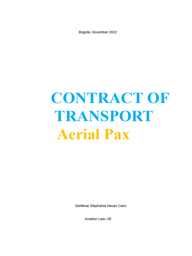 Air Transport Contract PDF | PDF | Baggage | Airlines