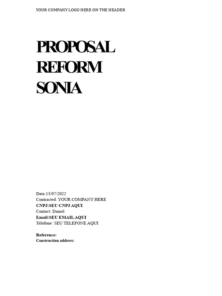 Template Proposal For Property Renovation Without A Project | PDF
