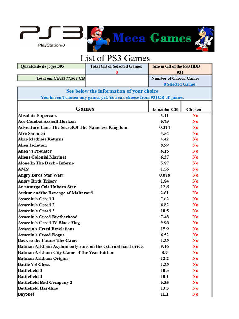 PS3 Games List Ver.15 | PDF
