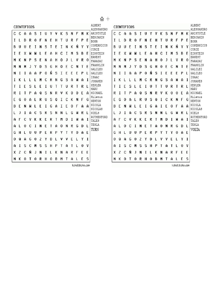 Word Search of Scientists | PDF