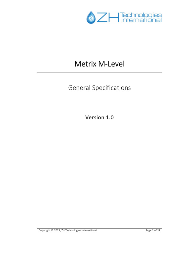 Metrix M-Level General Specifications_230825_V1.0 (1) | PDF ...