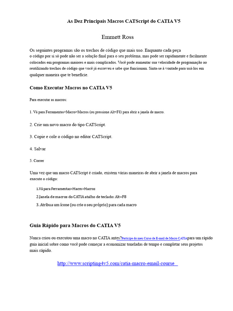 Top 10 Macros CATScript para CATIA V5 | PDF | Macro (Ciência da ...