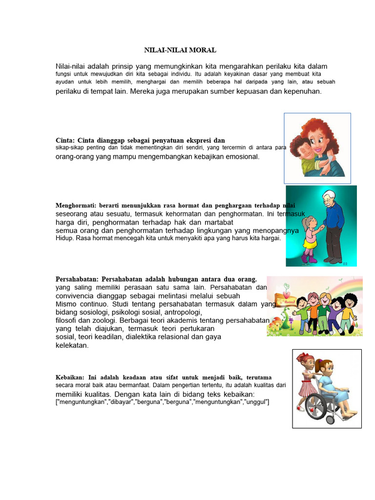 Nilai Moral: Prinsip dan Kebajikan Utama | PDF