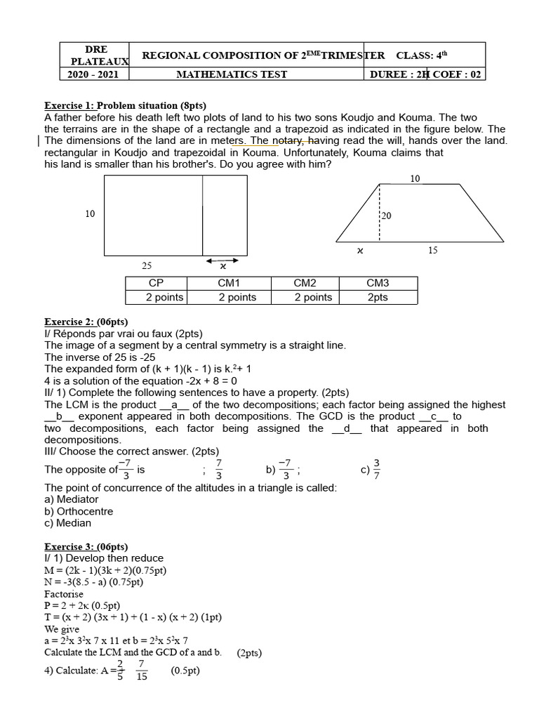 4th Second Quarter MATHS NOTES | PDF | Area | Mathematics