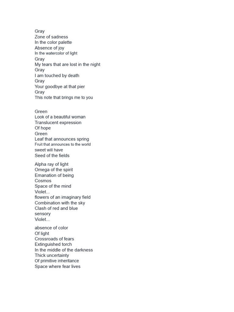 Poems of Colors | PDF