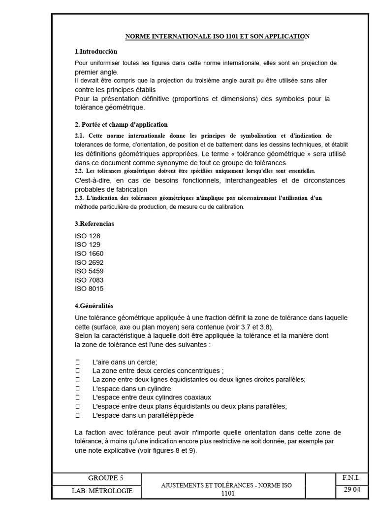 Norme ISO 1101 : Tolérances géométriques | PDF | Tolérance géométrique ...