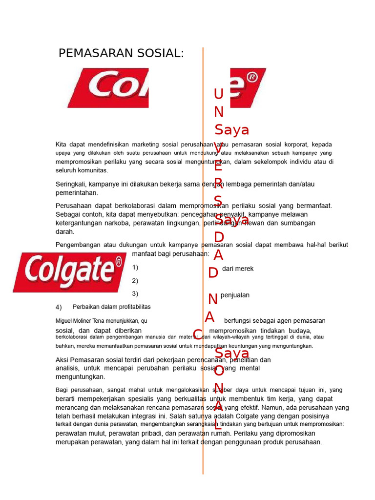 Pemasaran Sosial Colgate: Contoh Efektif | PDF