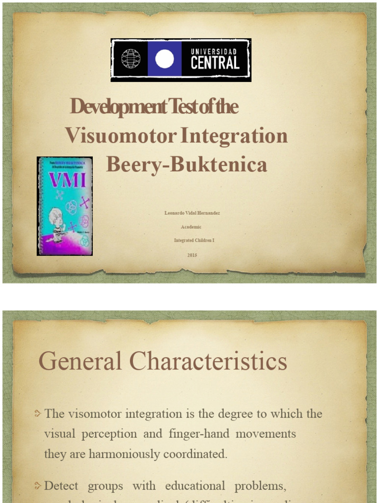 Visuomotor Integration Test Overview | PDF | Perception | Psychological ...
