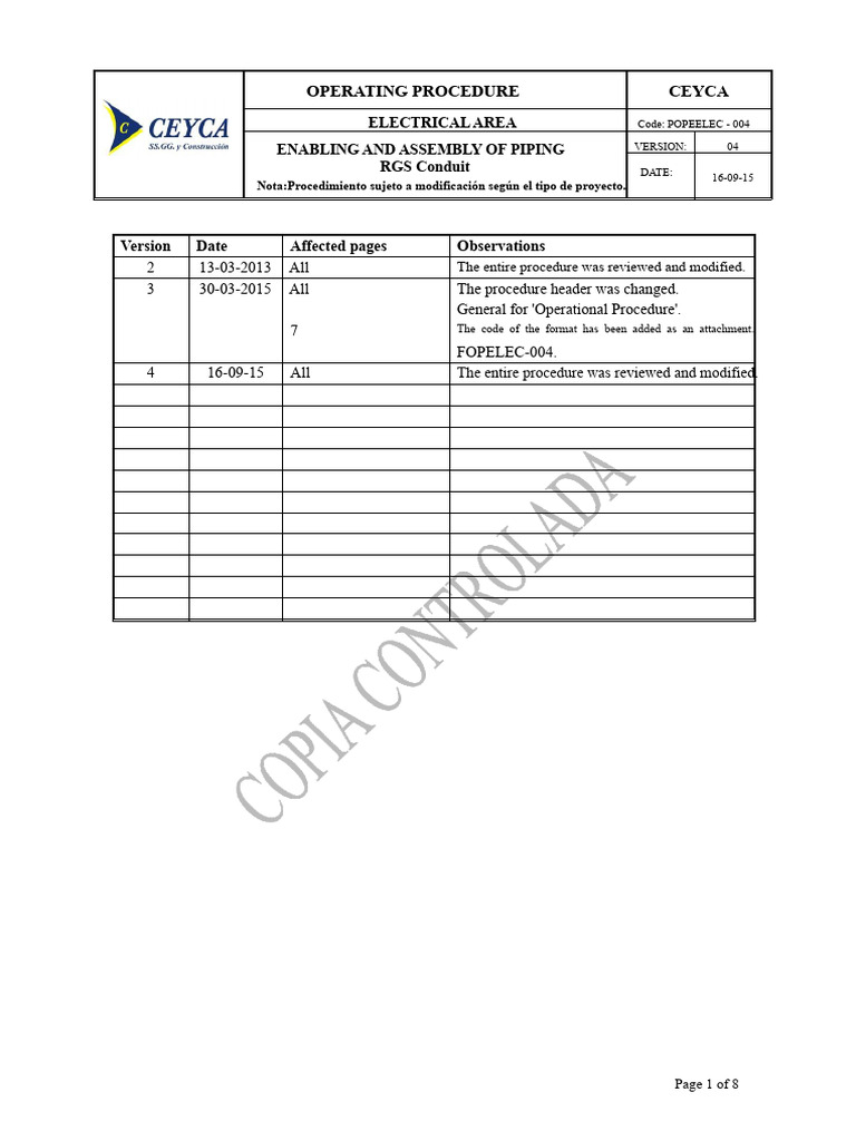 RGS Conduit Pipe Installation Procedure | PDF | Pipe (Fluid Conveyance ...