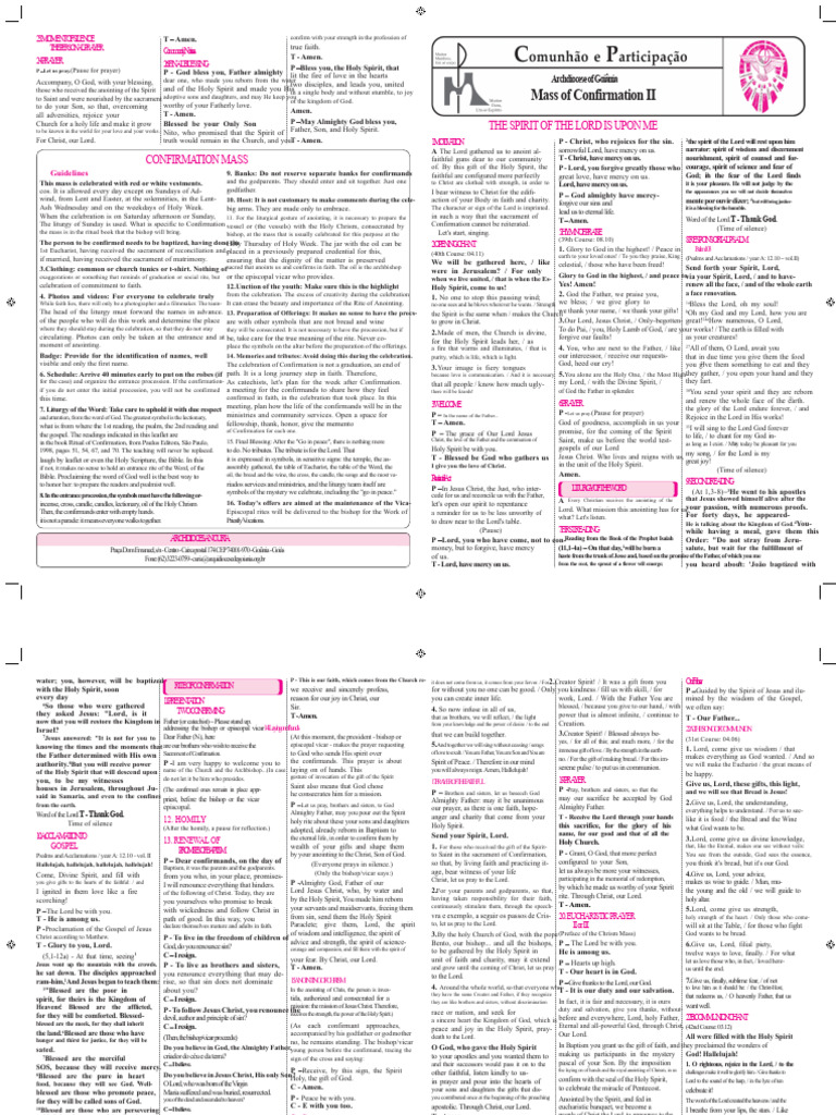 Option 2 Confirmation Mass Crism Folio 0355636 PDF | PDF | Confirmation ...