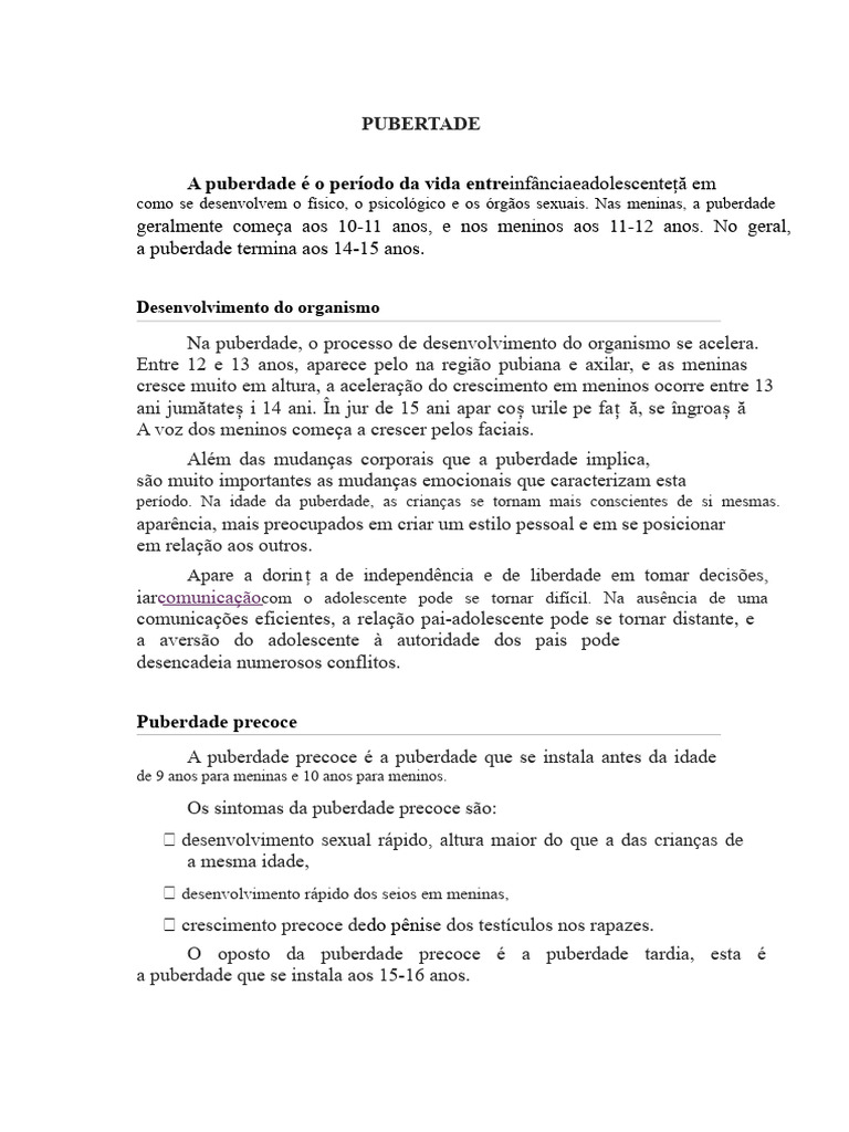 Entendendo a Puberdade: Mudanças e Fases | PDF | Puberdade | Adolescência