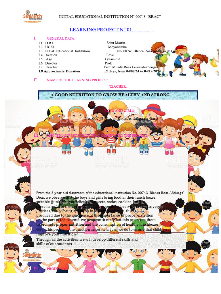 Healthy Nutrition Project for Preschoolers | PDF | Learning