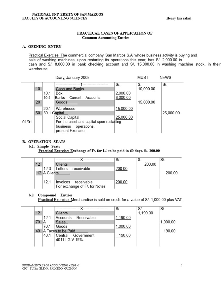 Practical Cases - Journal Entries - Doc Original | PDF | Depreciation ...