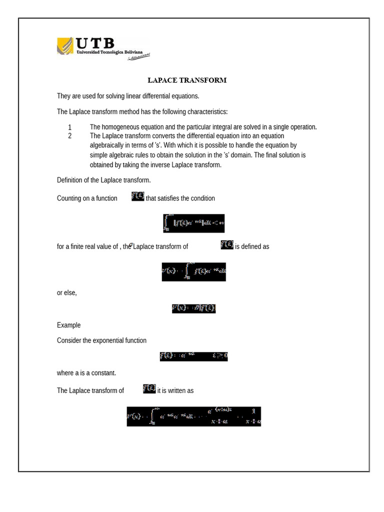 Laplace Transform | PDF | Matrix (Mathematics) | Laplace Transform