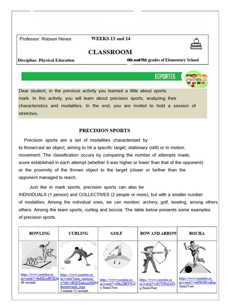 Physical Education Class For Eighth and Ninth Grade | PDF | Sports