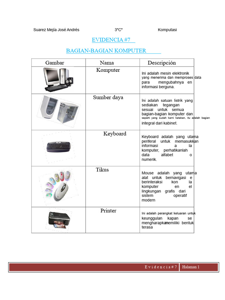 Bagian-Bagian Utama Komputer | PDF