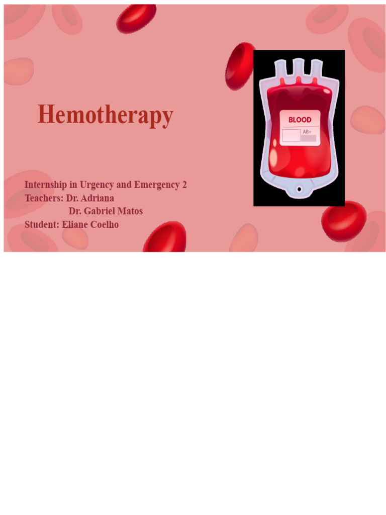 HEMOTHERAPY | PDF | Blood | Body Fluids