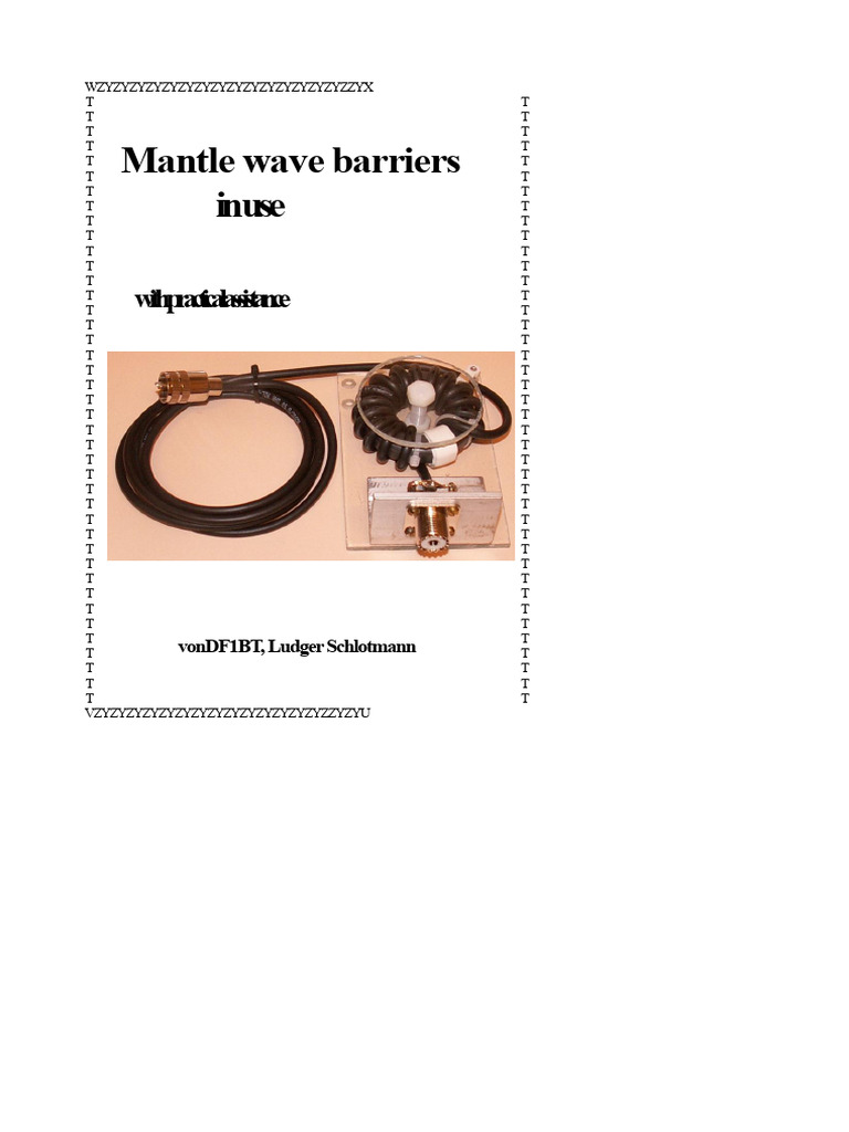 A5 Mantle Wave Barriers in Use DF1BT | PDF | Coaxial Cable | Antenna ...