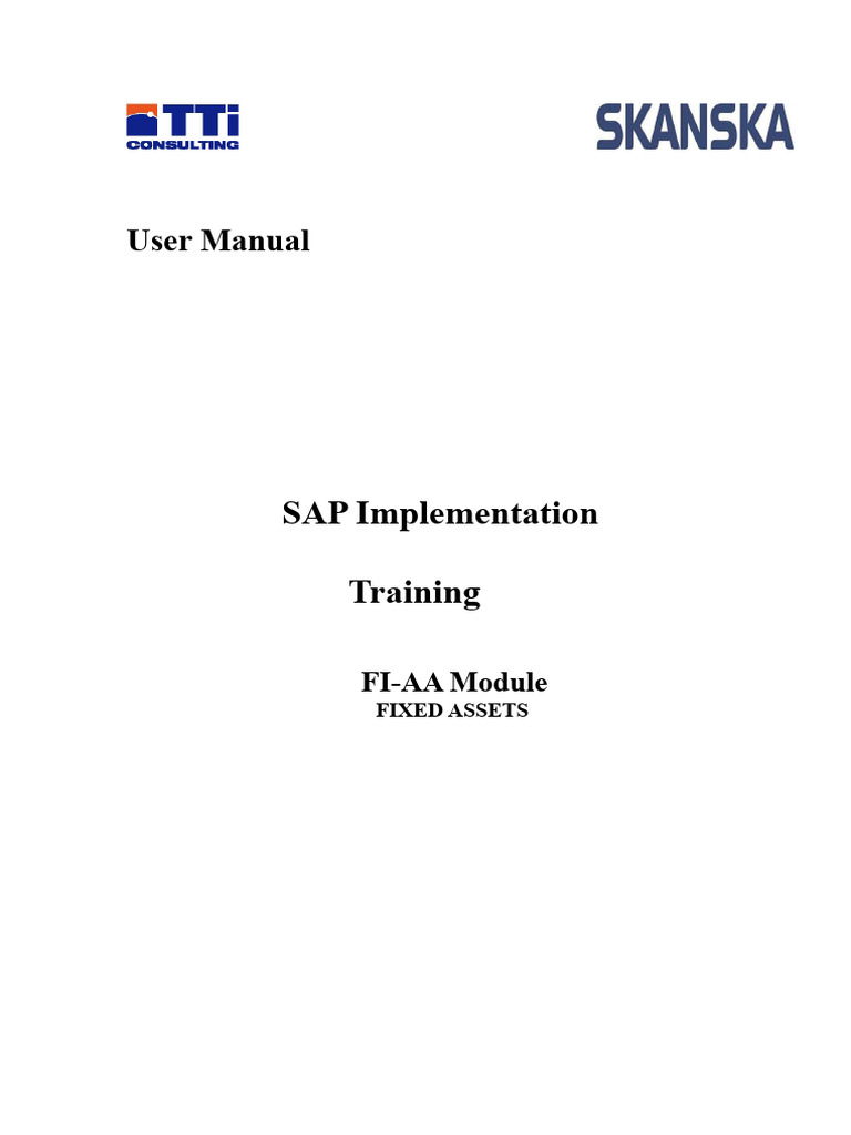 User Manual For SAP FI To Fixed Assets | PDF | Debits And Credits ...