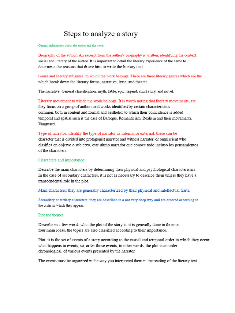 How To Analyze A Short Story | PDF | Narrative | Genre