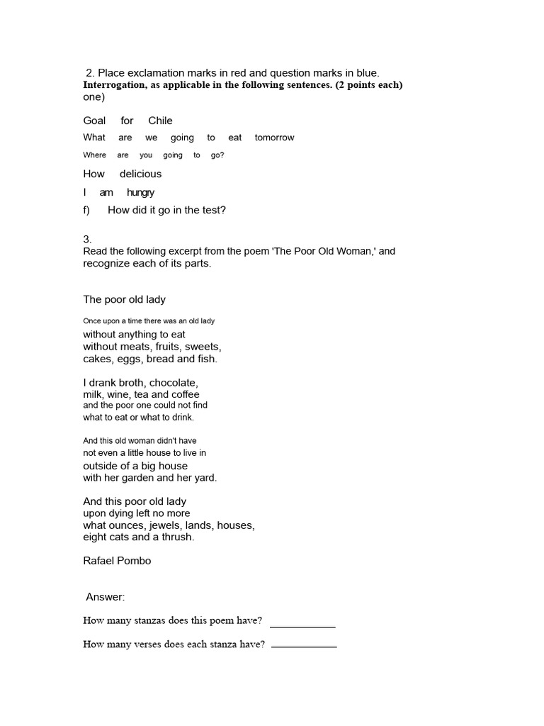 Poems and Exclamation Marks | PDF | Sentence (Linguistics) | Grammar