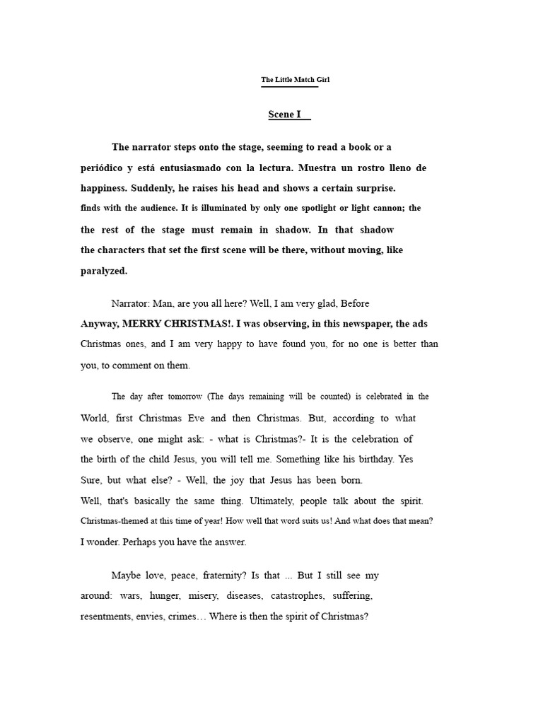 The Little Match Girl: A Christmas Tale | PDF | Christmas