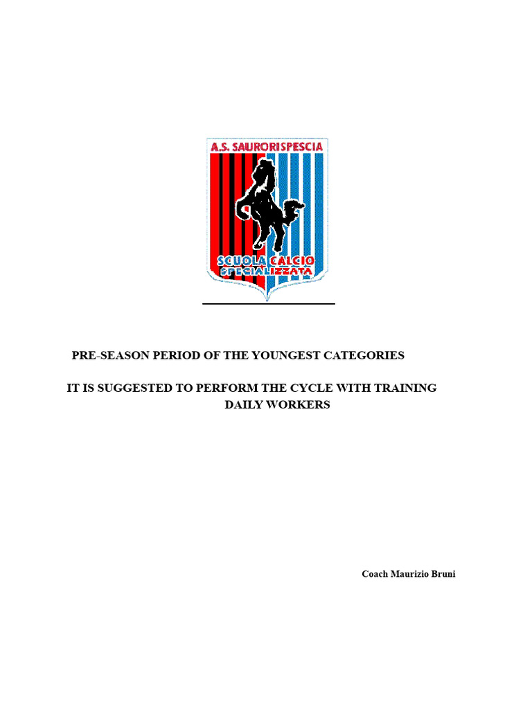 Youth Soccer Pre-Season Training Plan | PDF