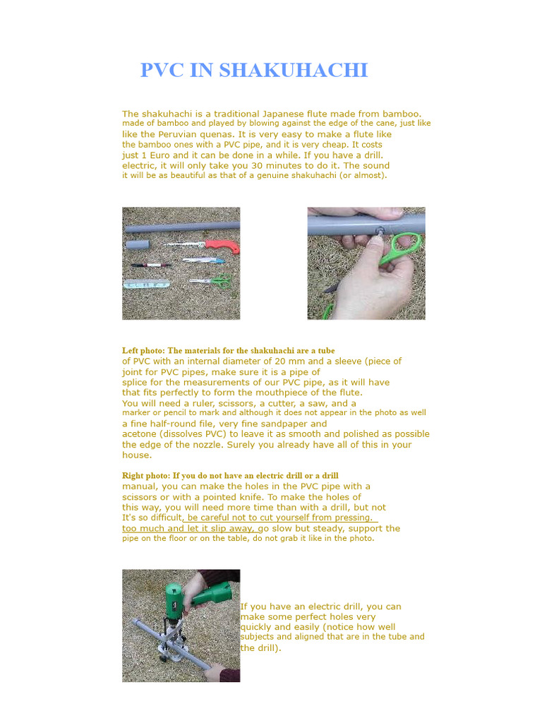 PVC Shakuhachi | PDF | Drill | Pipe (Fluid Conveyance)