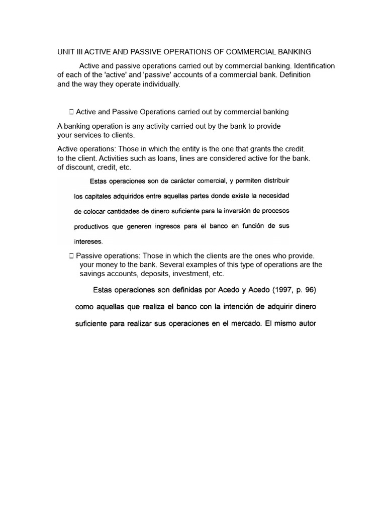 Active and Passive Banking Operations | PDF | Banks | Credit