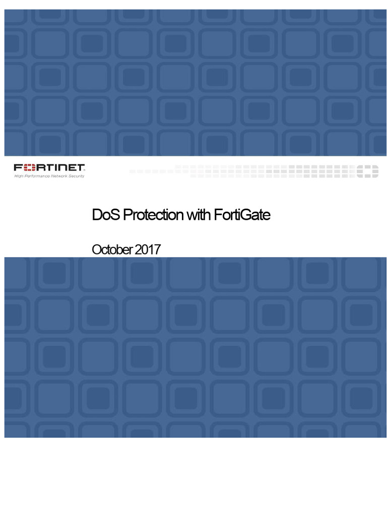 FortiGate DoS Protection Guide | PDF | Denial Of Service Attack | Security