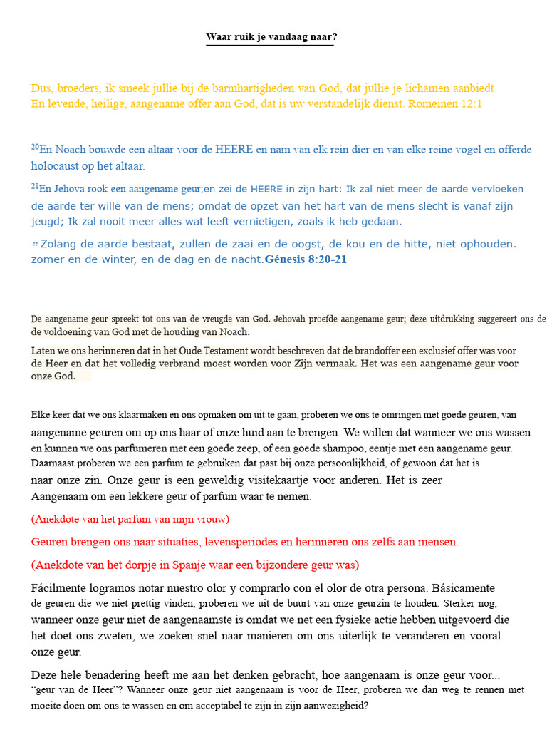 Waar Ruik Je Vandaag Naar | PDF