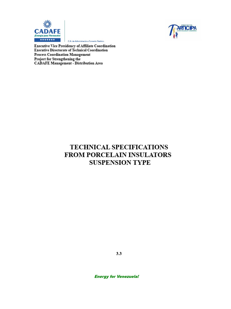 Norma Cadafe - 3.3 Specifications For Suspension Type Insulators 52-1 ...