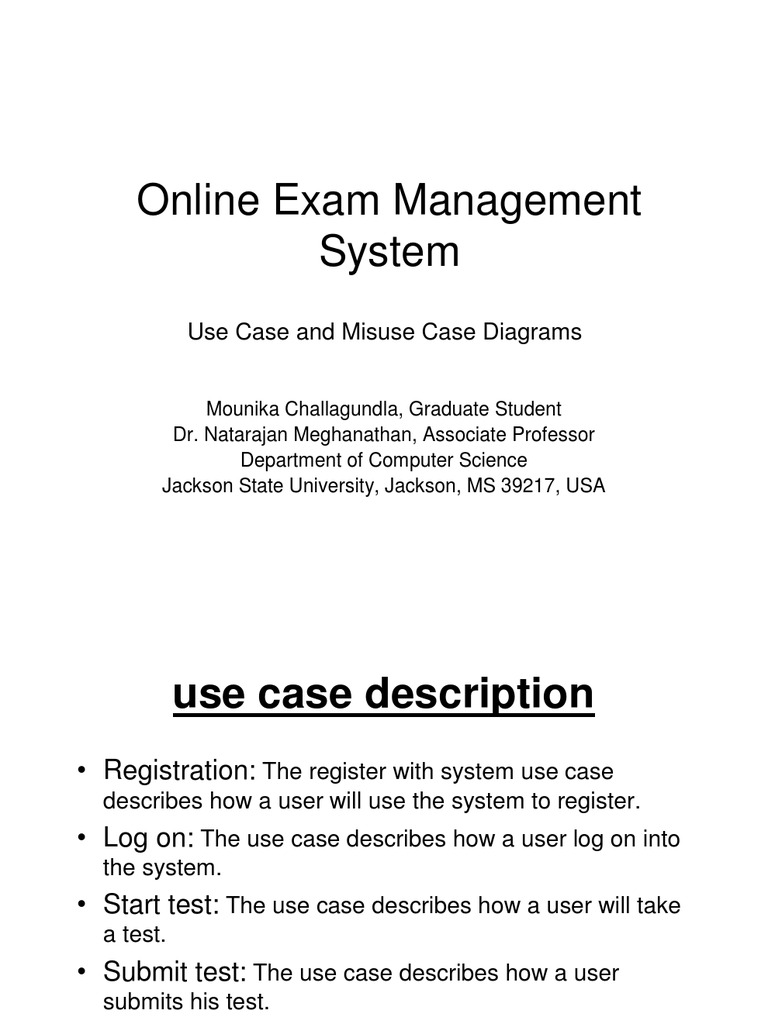 Use Case and Misuse Case Diagrams for an Online Exam Management System ...
