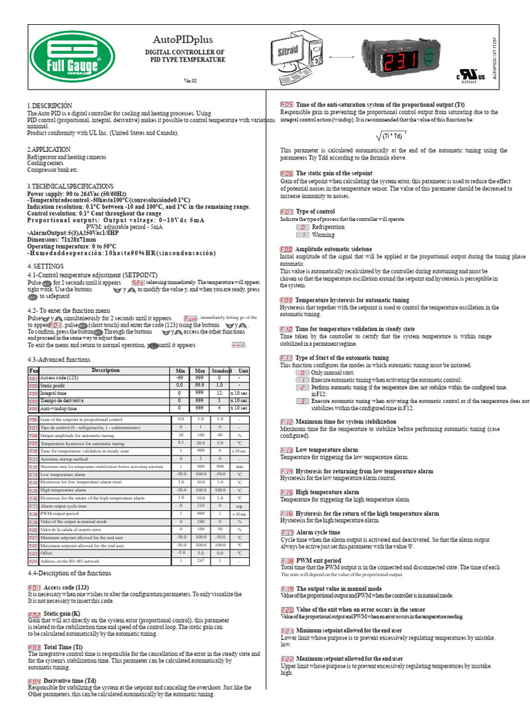 Digital PID Temperature Controller Guide | PDF | Electrical Engineering ...