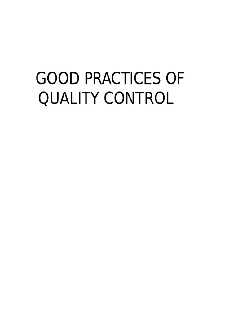 Essential Quality Control Practices | PDF | Specification (Technical ...