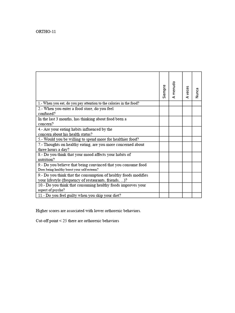 Orto-11-Questionnaire and Correction | PDF