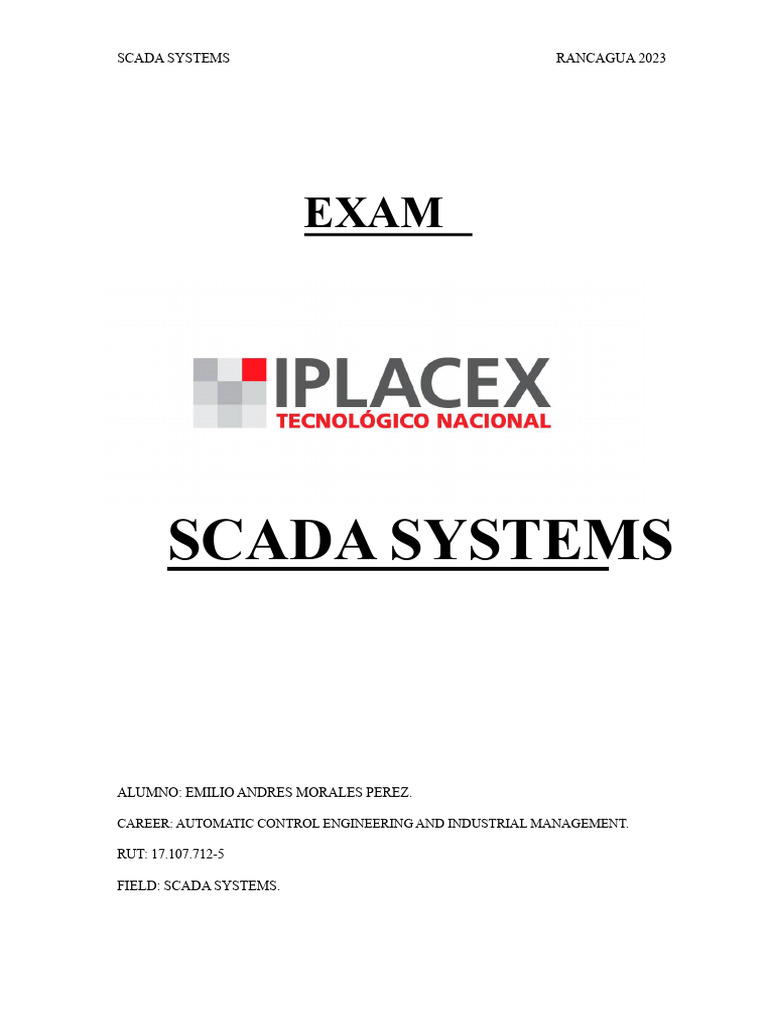 Submission of Scada System Exam - Emilio Andres Morales Perez. | PDF | Programmable Logic ...