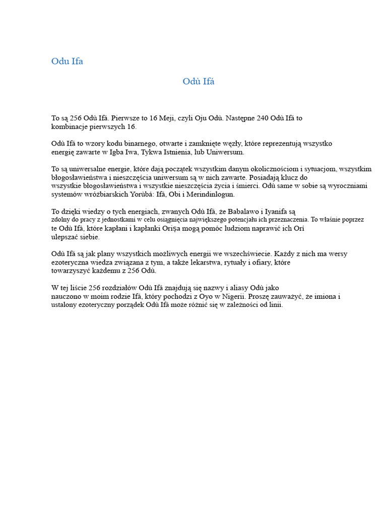 Odù Ifá | PDF