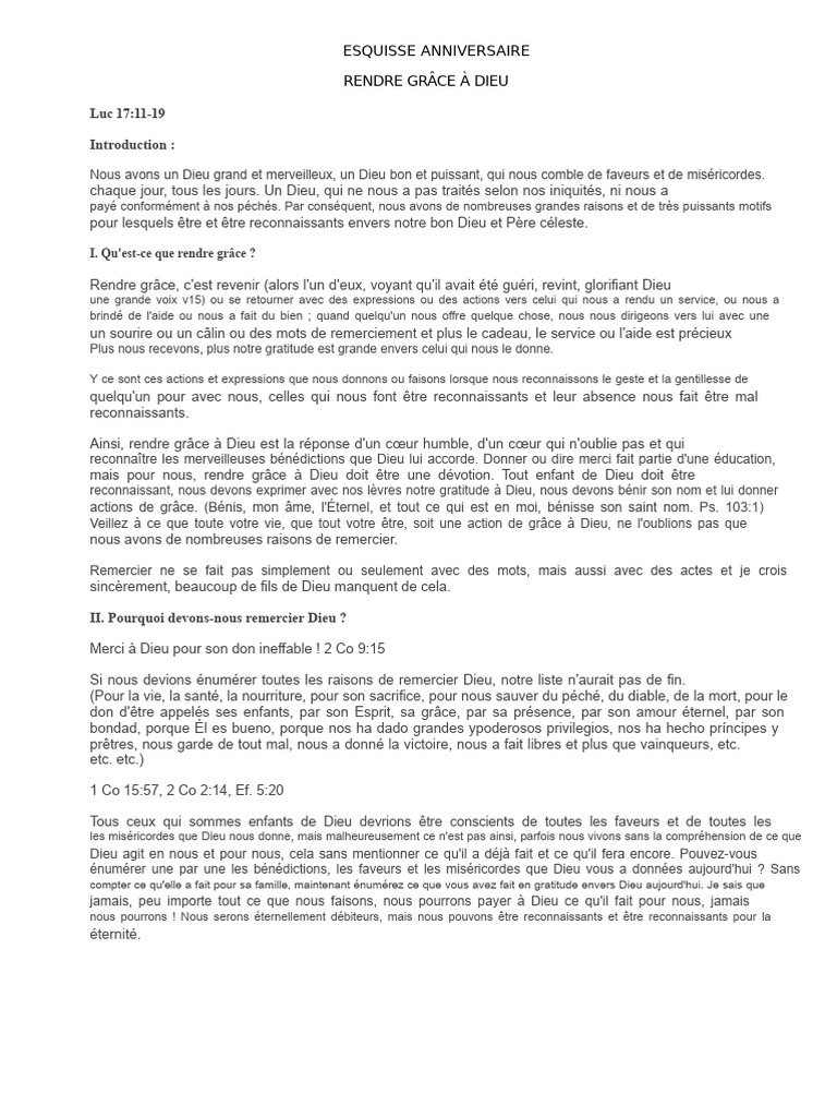 Rendre grâce à Dieu : Pourquoi et comment | PDF | Dieu | Théologie