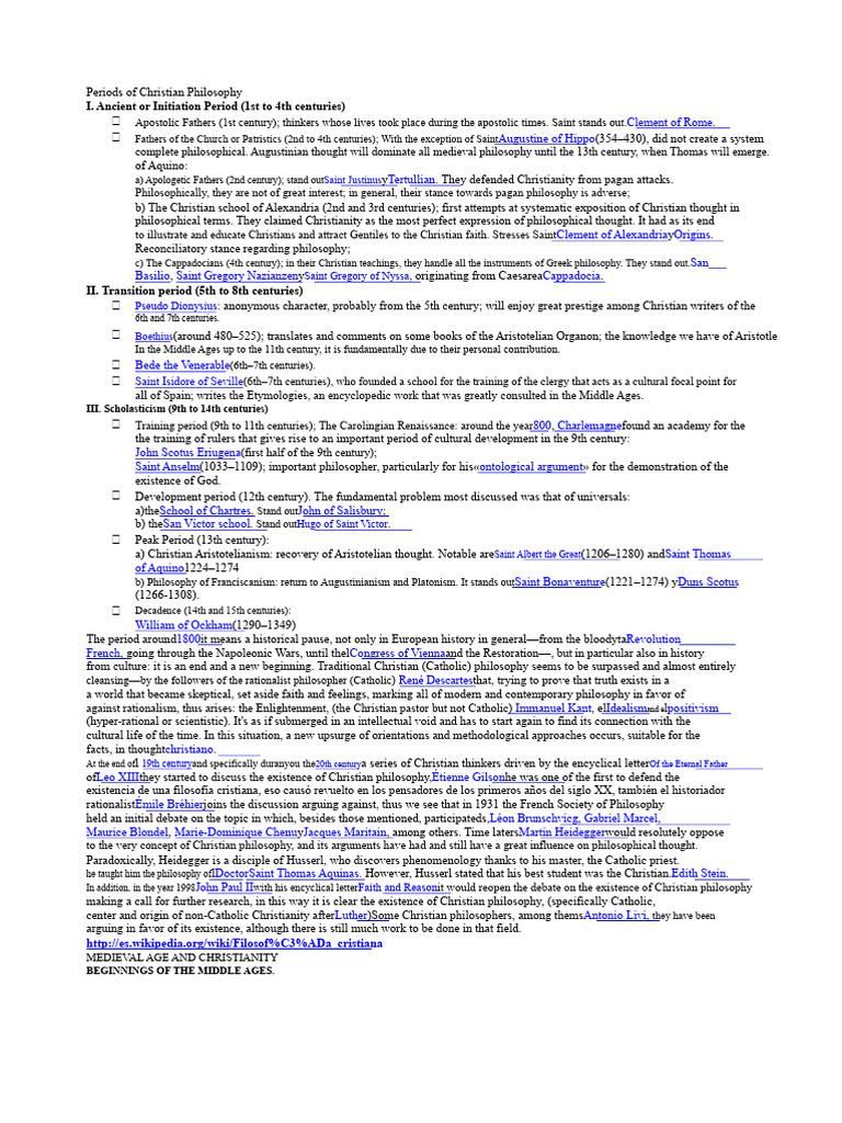 Periods of Christian Philosophy | PDF | Neoplatonism | God