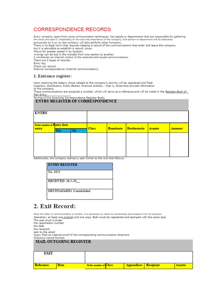 Correspondence Records | PDF | Mail | Seal (Emblem)