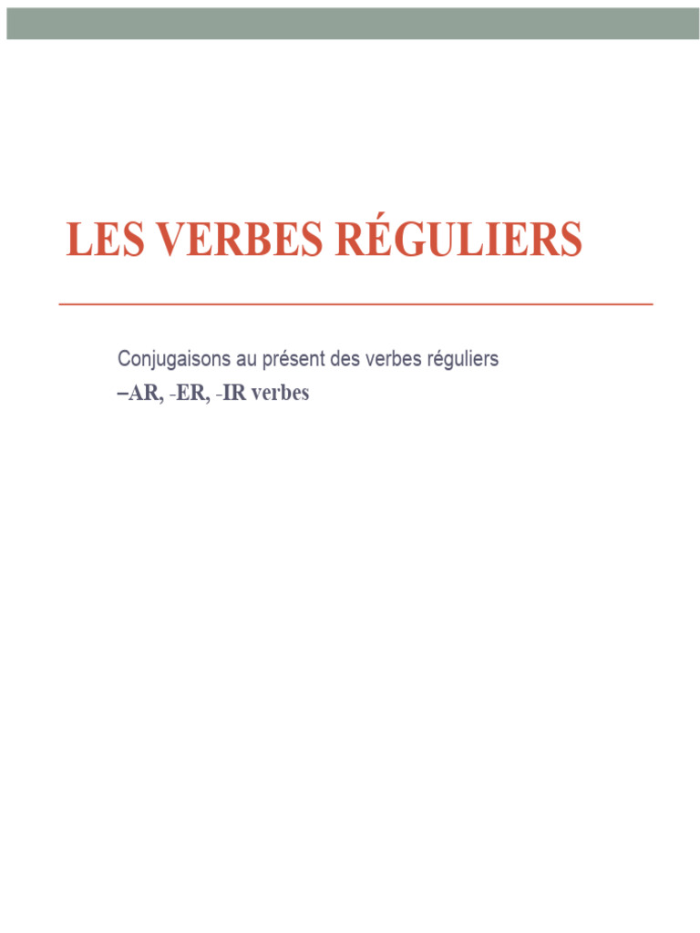 Conjugaison des verbes réguliers en espagnol | PDF | Verbe | Conjugaison