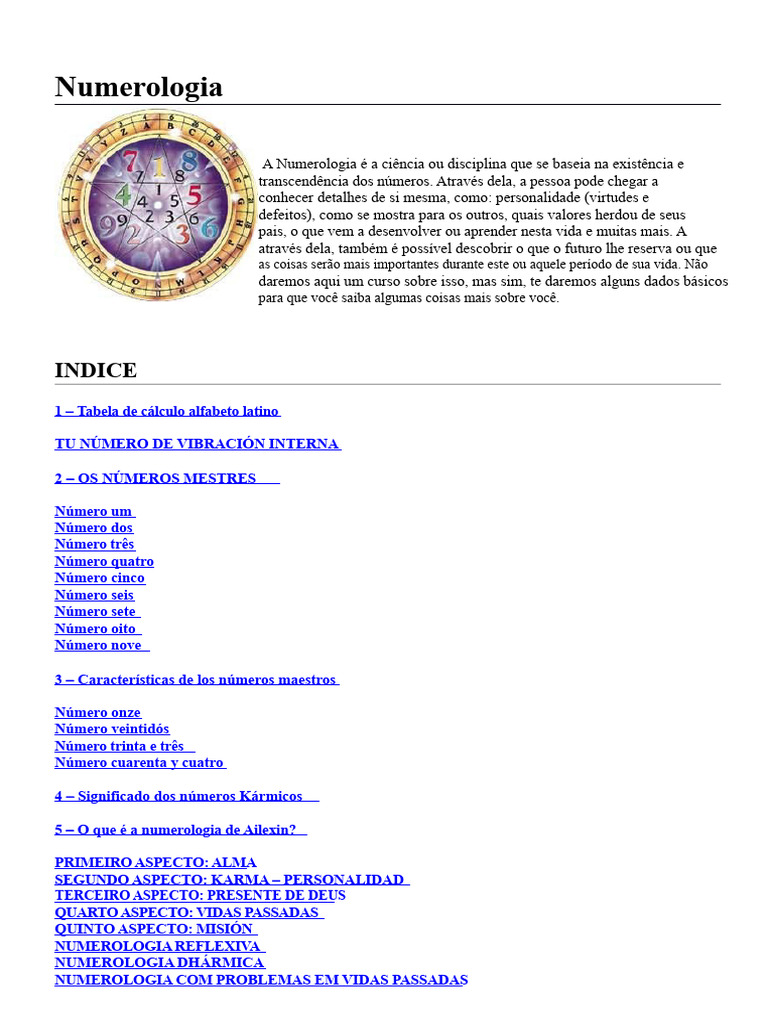 Introdução à Numerologia e Seus Significados | PDF | Números | Carma