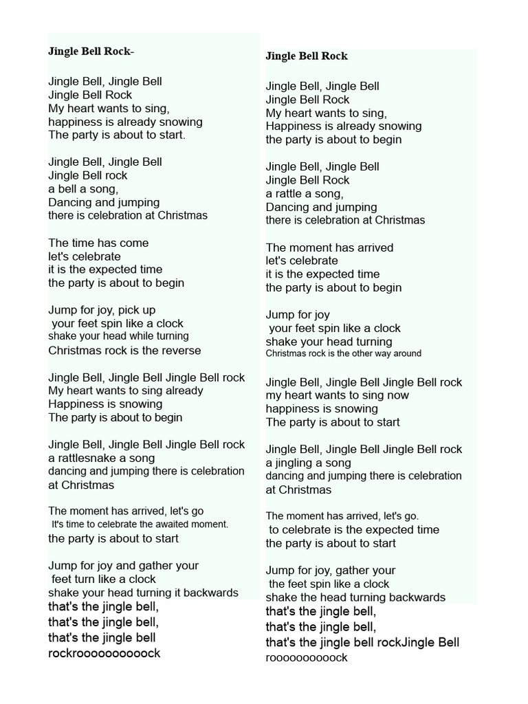 Jingle Bell Rock Lyrics | PDF